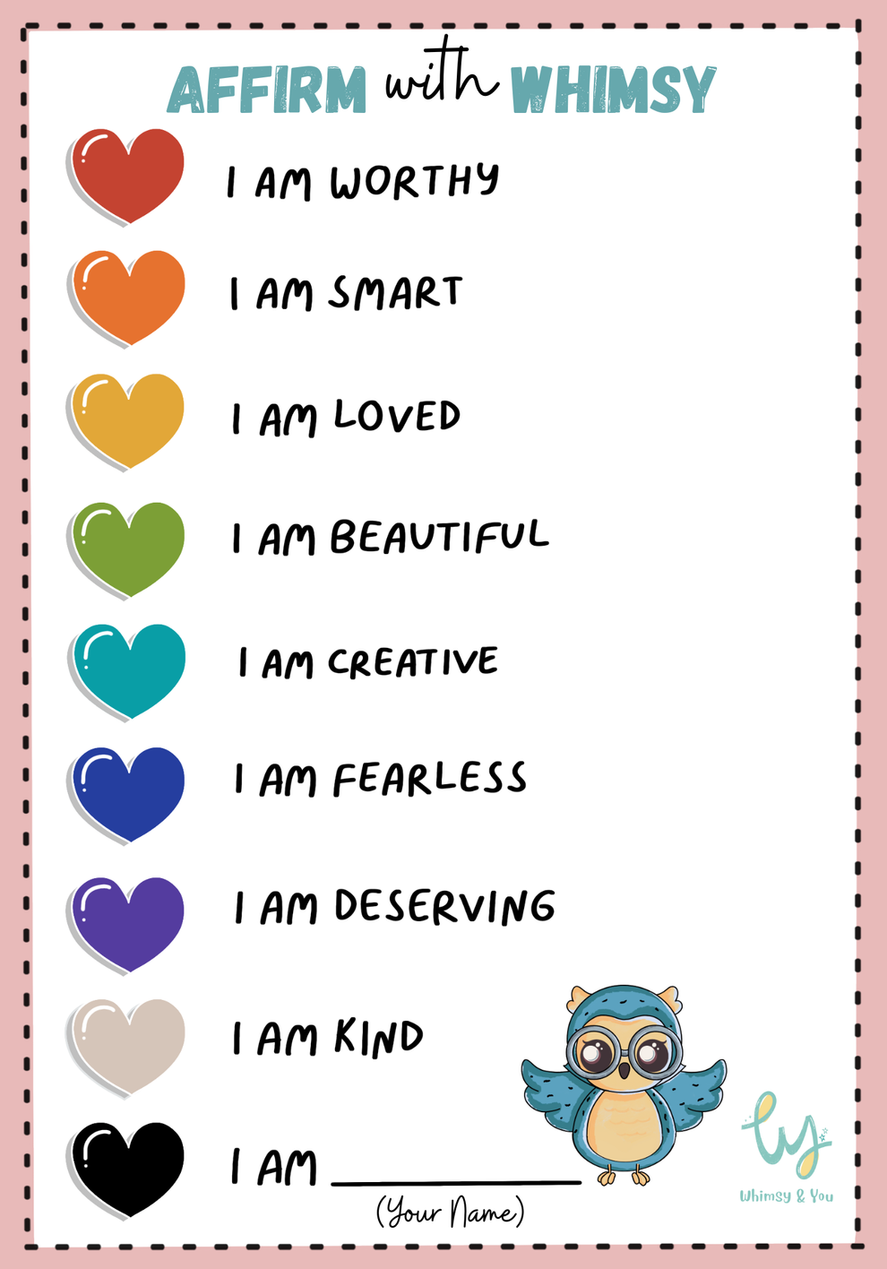 I Am Worthy Poster – Whimsy and You